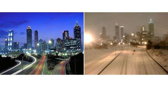 A Snow Storm in Atlanta Feb 2014 - Night shot